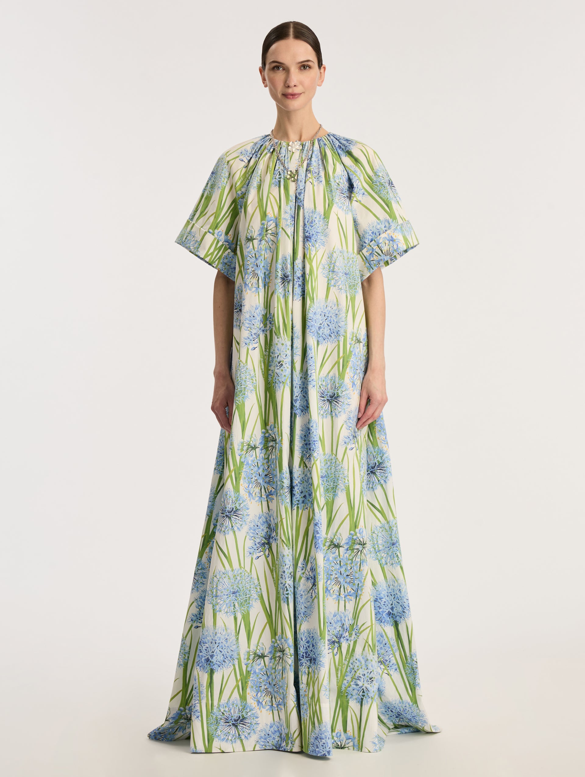 Allium Short Sleeve Cotton Poplin Caftan