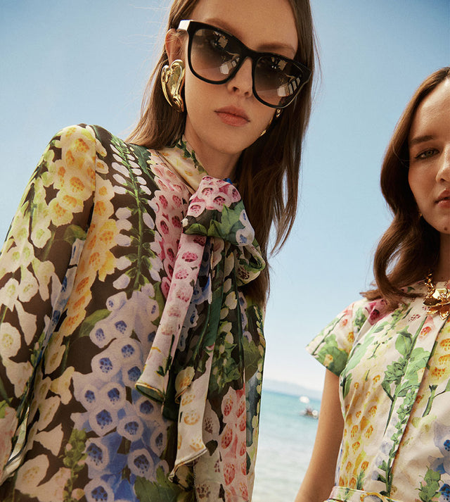 Mosaic Crystal Embroidered Cady Gown