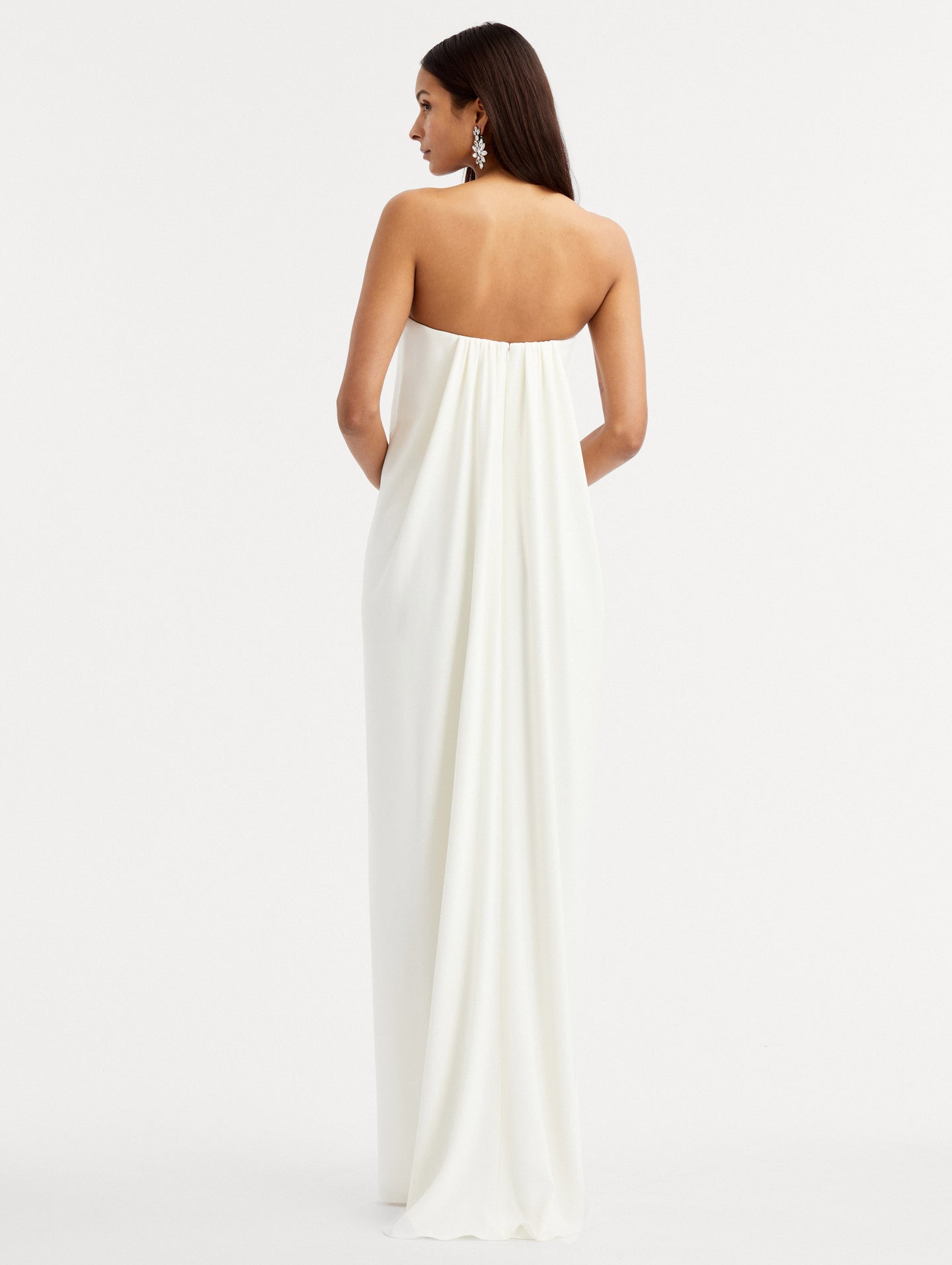 Strapless Draped Column Gown