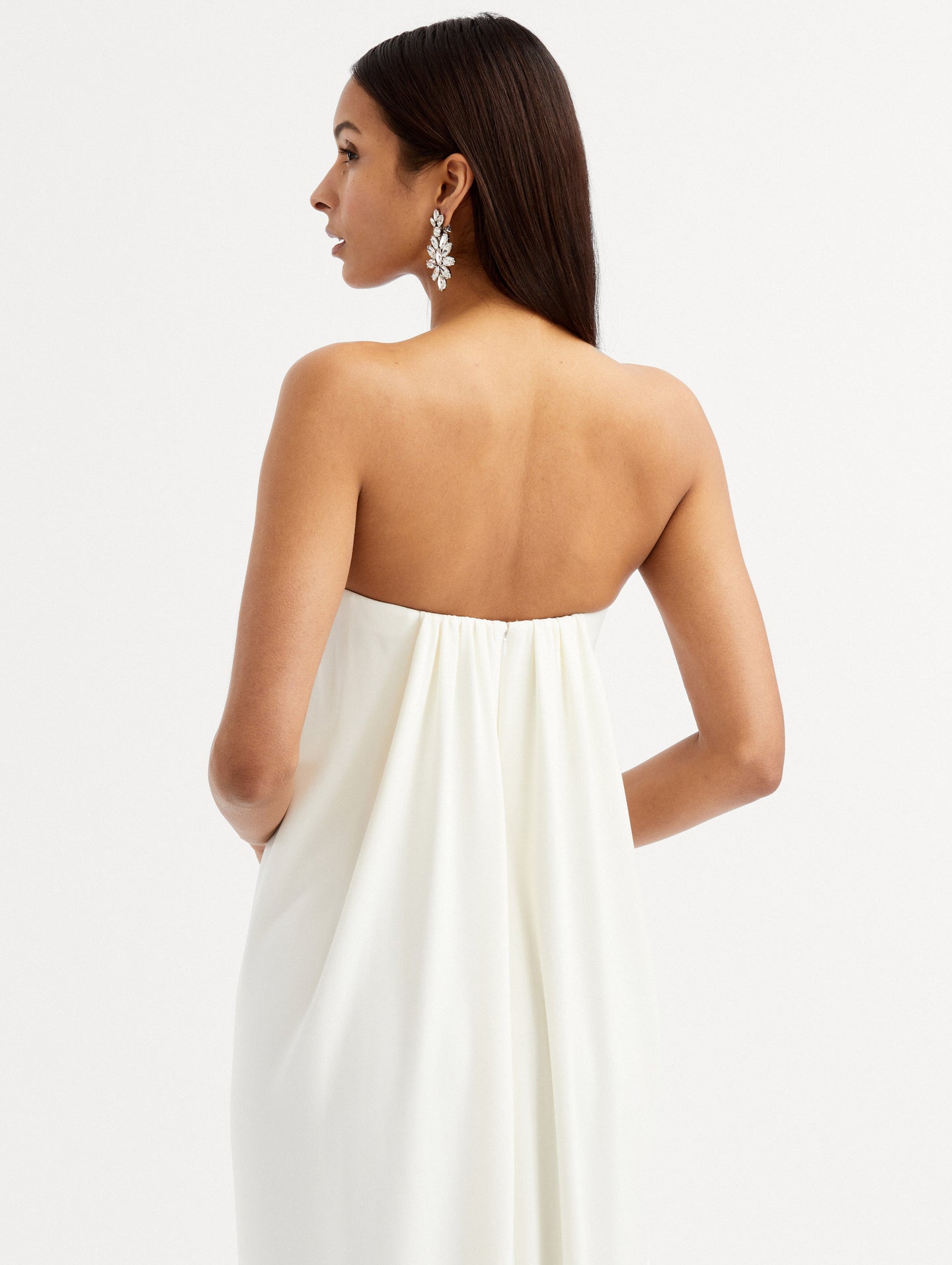 Strapless Draped Column Gown
