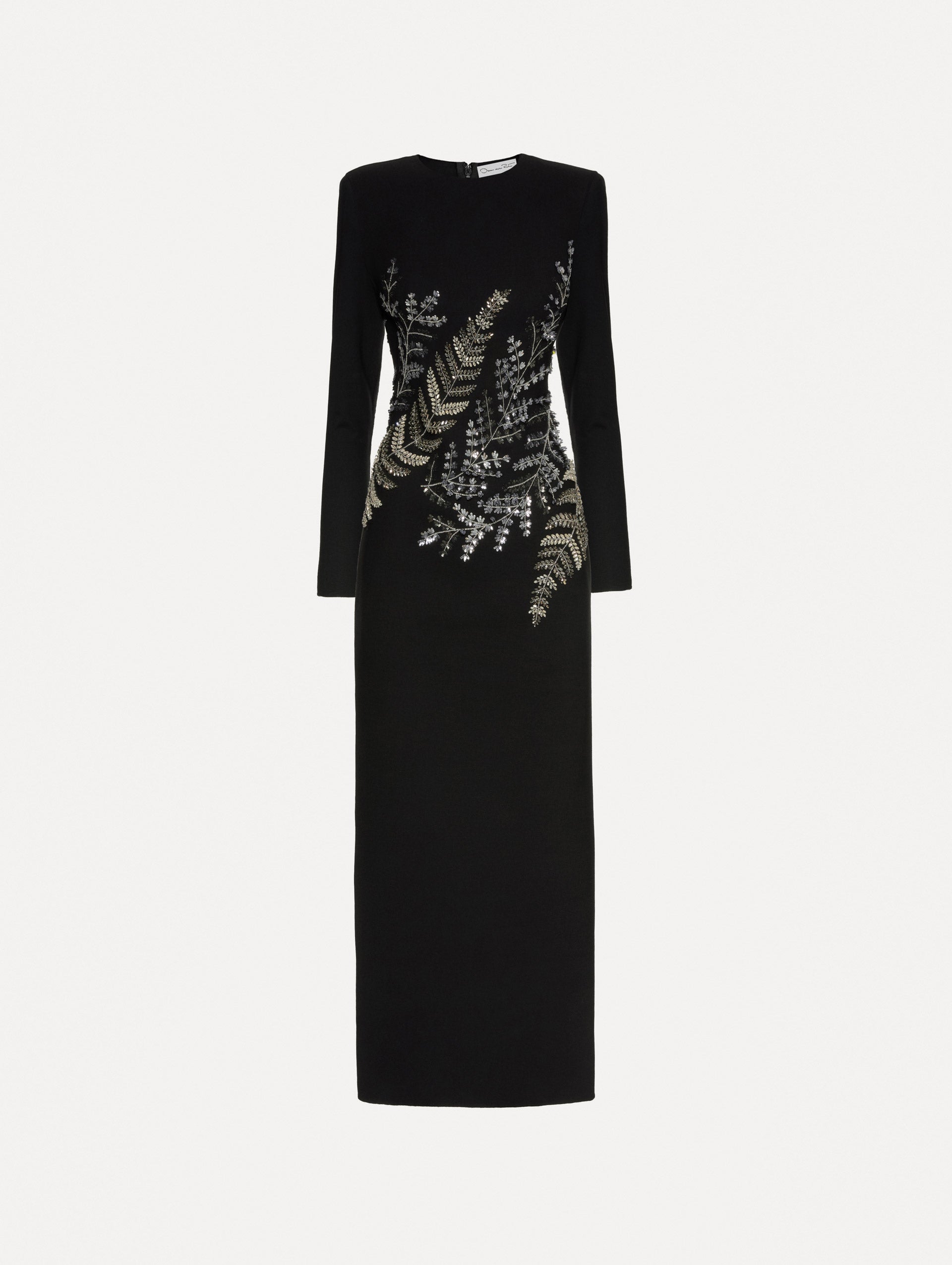 Fern Embroidered Long Sleeve Gown