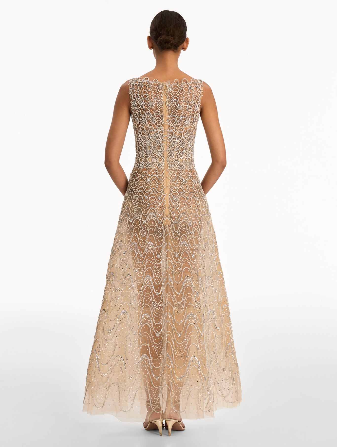 Crystal Wave Embroidered Dress