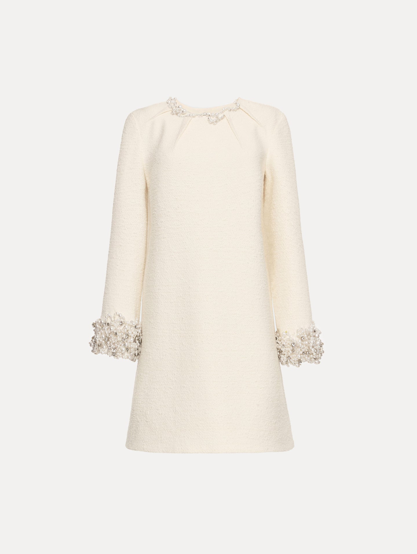 Pearl Embroidered Tweed Shift Dress