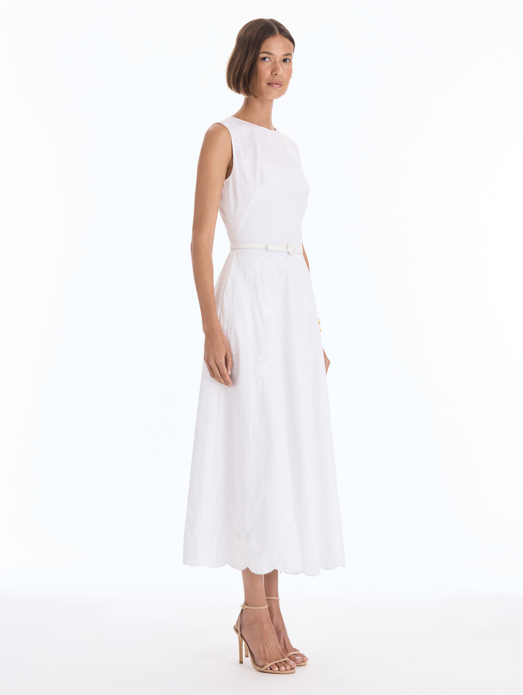 Iris Threadwork Cutout Cotton Poplin Dress