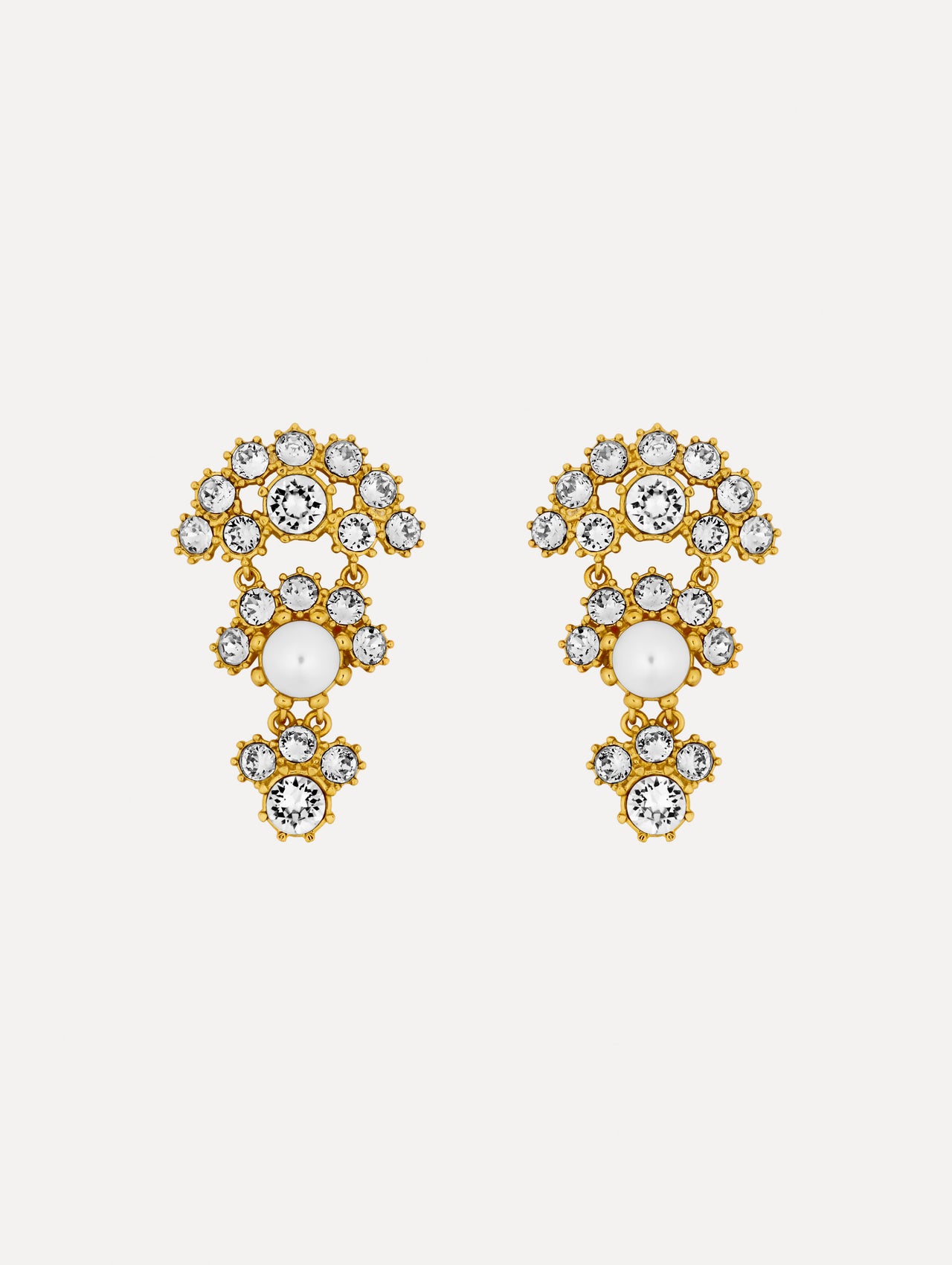 Faceted Crystal Arch Drop Earrings